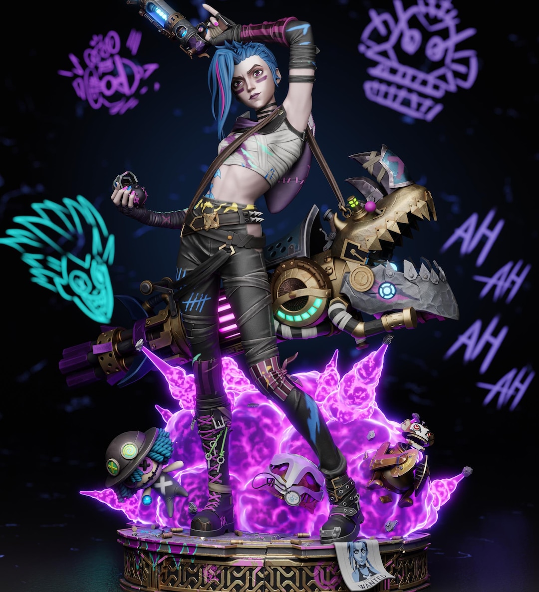 League of Legends Jinx 3D Print STL Files High-quality Models for Game ...