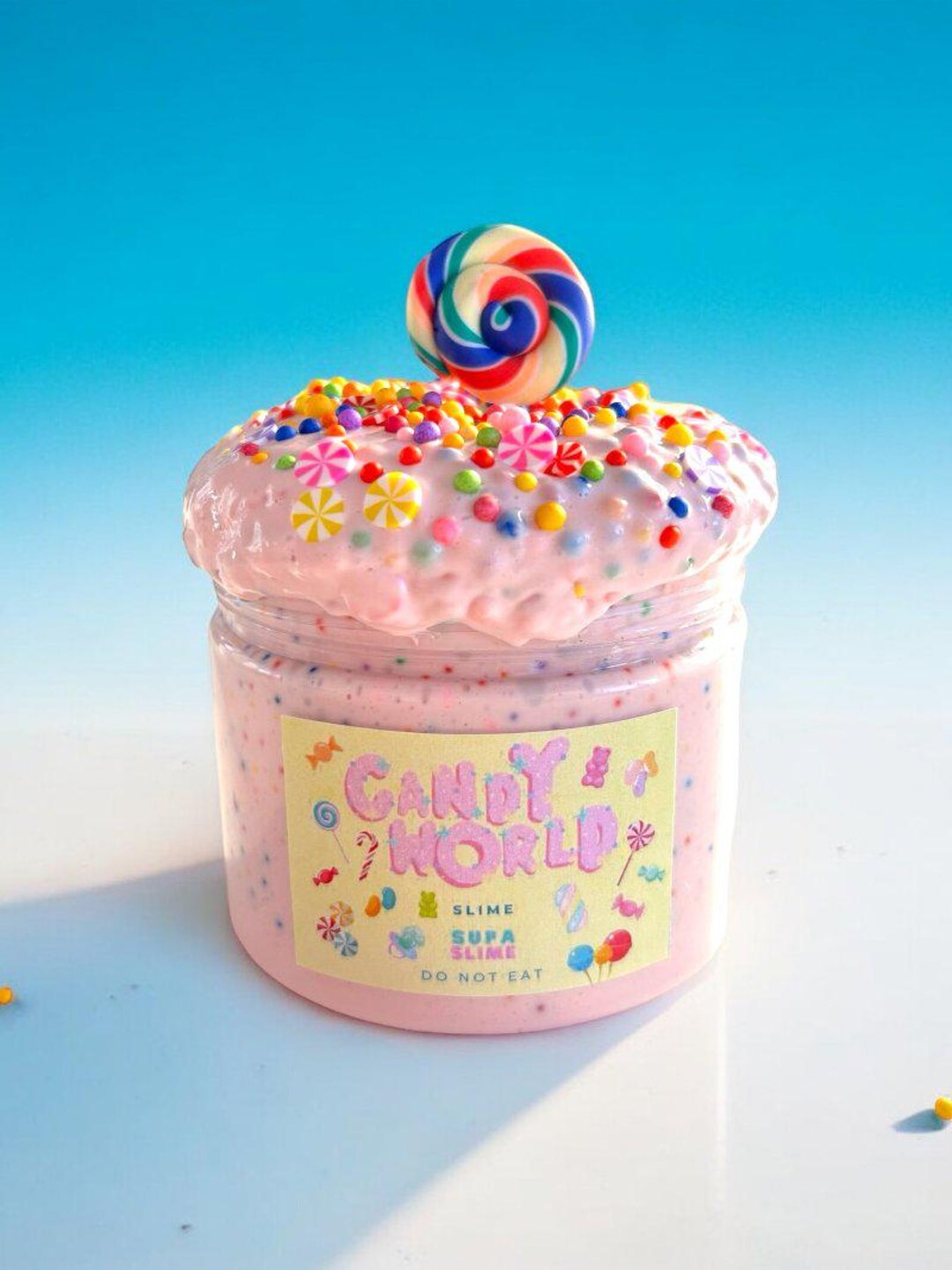 Candy World Slime - Thick and Glossy Slime, Multicolor Foam Beads Slime ...