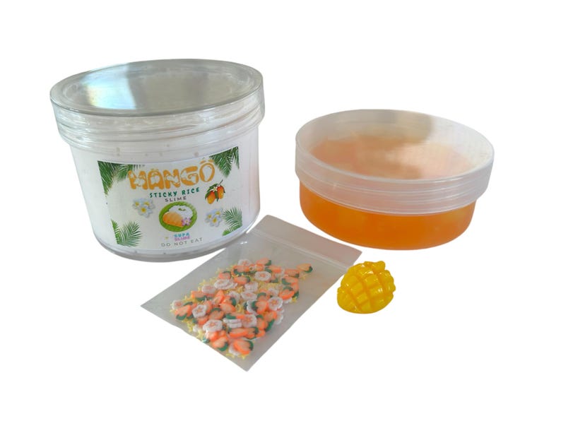 Mango Sticky Rice DIY Slime Kit, Clear Glossy Slime, Mango Coconut ...