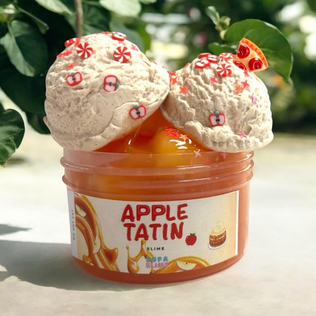 Apple Tatin DIY Slime - Apple Pie Vanilla Ice Cream Slime, Jelly Cubes ...