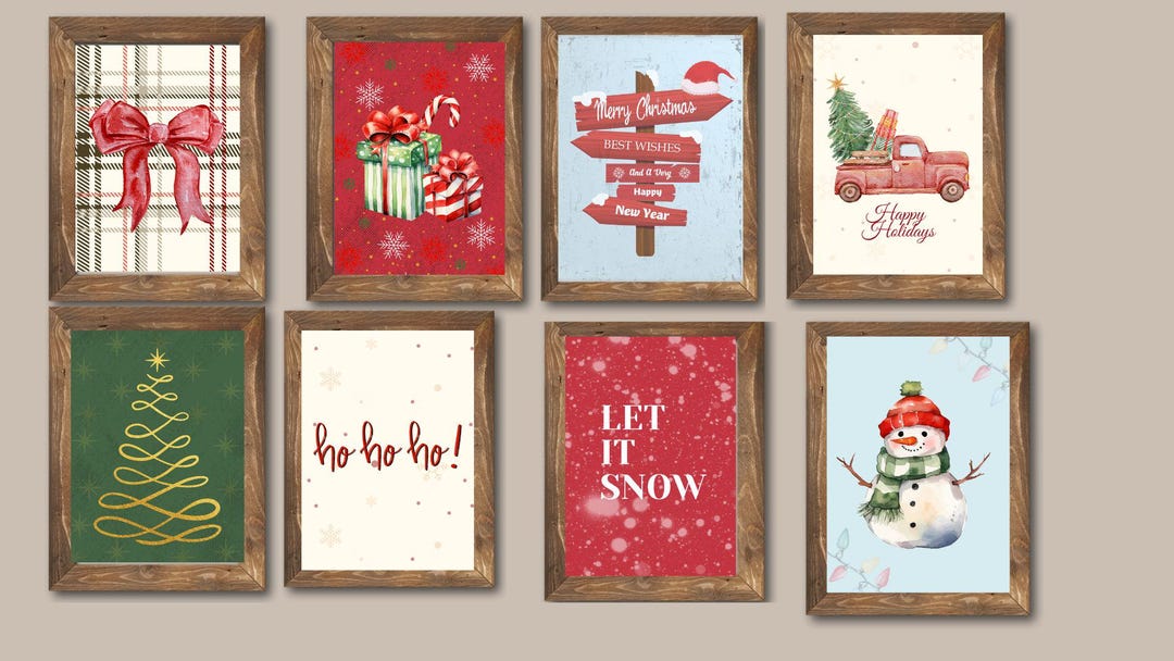 Set of 35 Vintage Christmas Printable Posters Xmas Wall Decor Set - Etsy