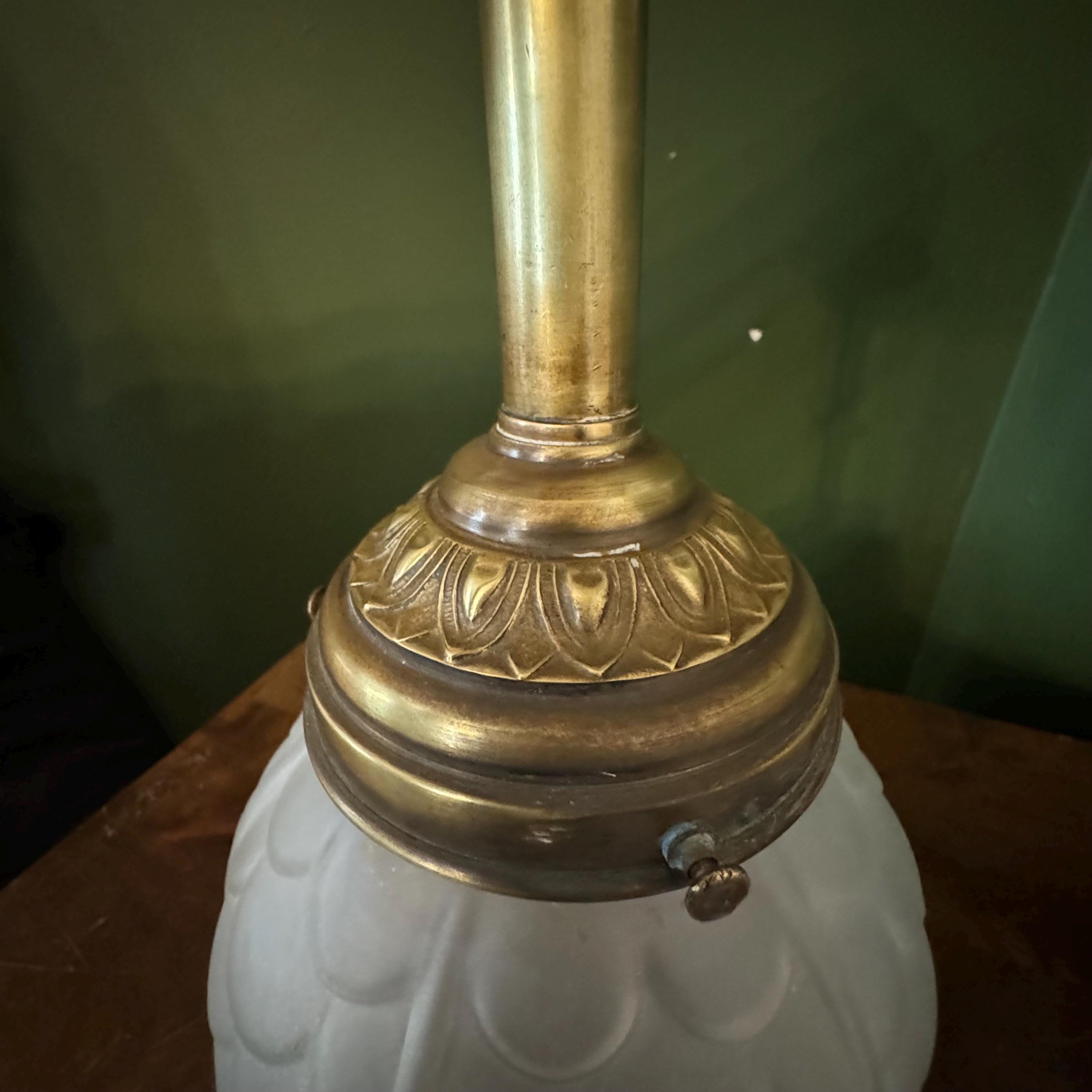 Art Deco French Opaque Glass and Brass Ceiling Light - Etsy