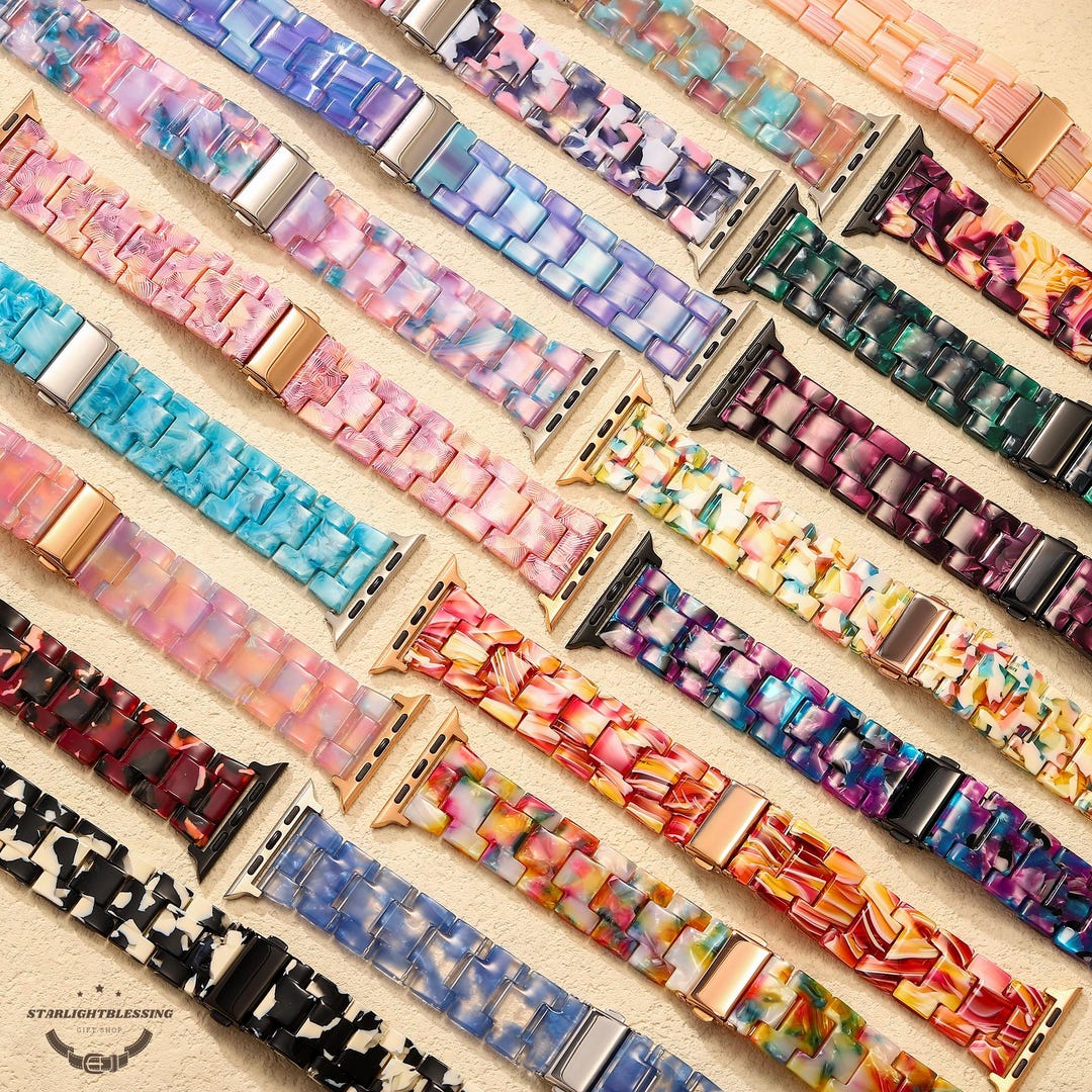 Resin Texture Apple Watch Band Unique Adjustable Bracelet Watch Strap ...