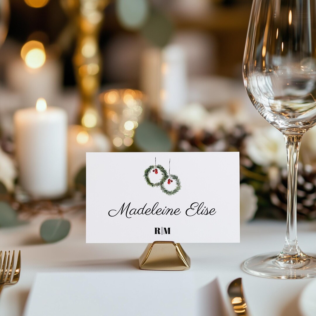 Winter Wedding Place Card Holiday Place Cards Winter Table Decor ...