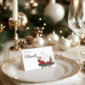 Christmas Place Card Winter Wedding Table Decor Christmas Name Card ...