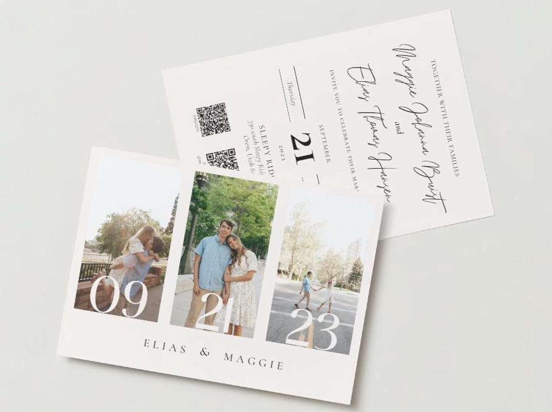 Photo Collage Wedding Invitation / Wedding Invitation / Wedding ...