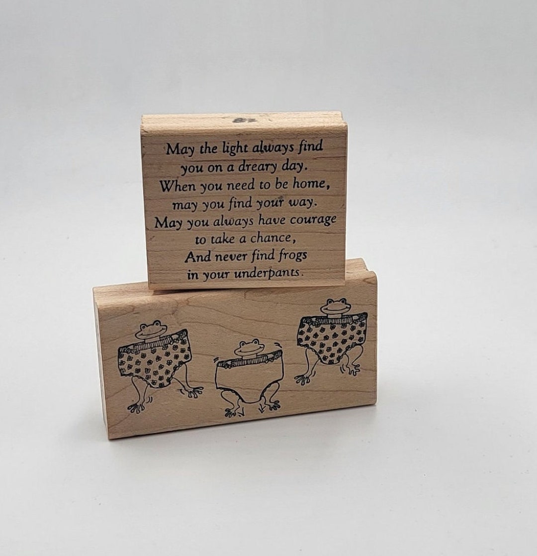 Never Find Frogs in Your Underpants Poem Set Rubber Stamp Animals - Etsy