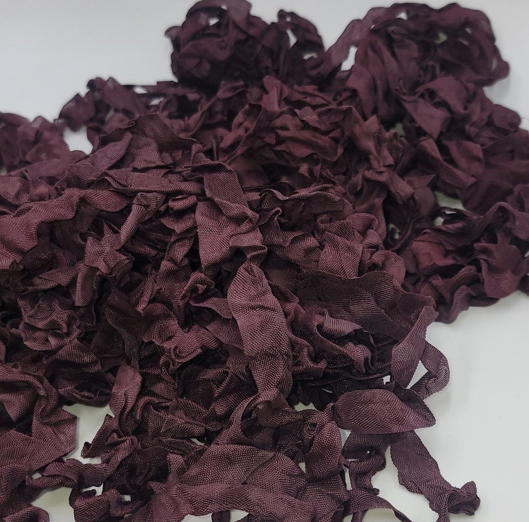 Majestic Maroon Shabby Chic Vintage RIBBON Crinkled Distressed Seam ...
