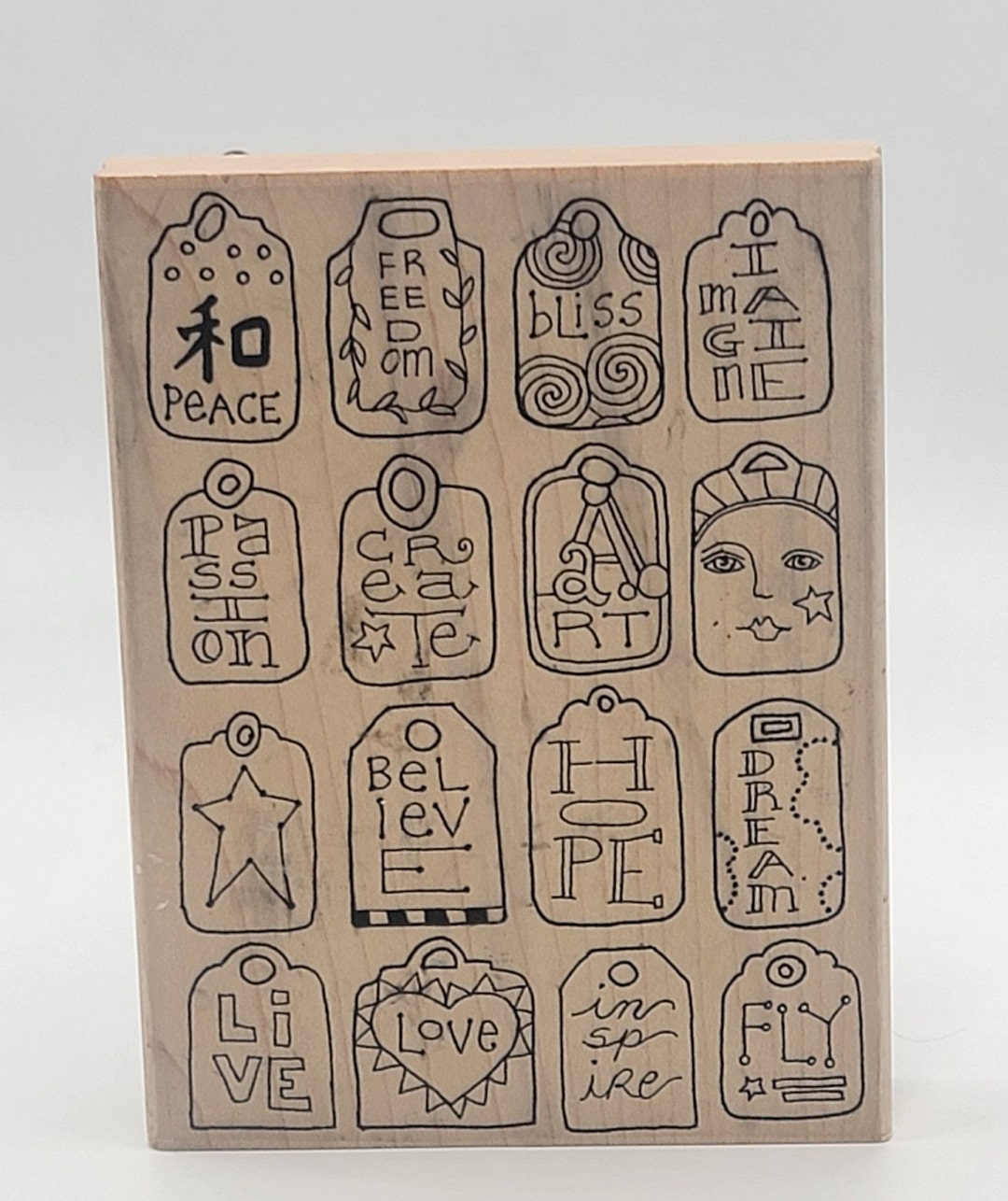 Paula Best World Tag Collage Inchies Background Rubber Stamp Patterns ...