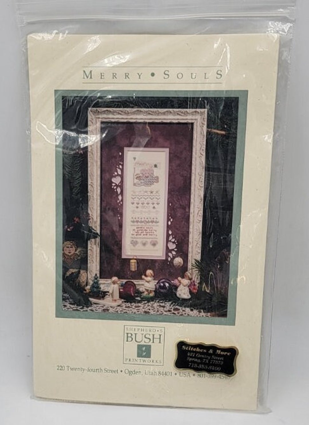 Shepherd's Bush MERRY SOULS Cross Stitch KIT Vintage Beads Floss Linen ...