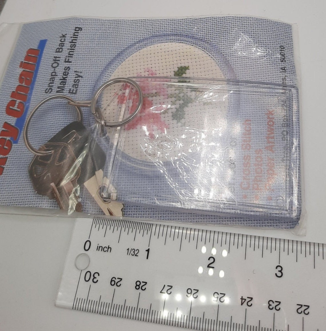 Rectangle Shaped Clear Keychain Frame for Cross Stitch or More Key ...