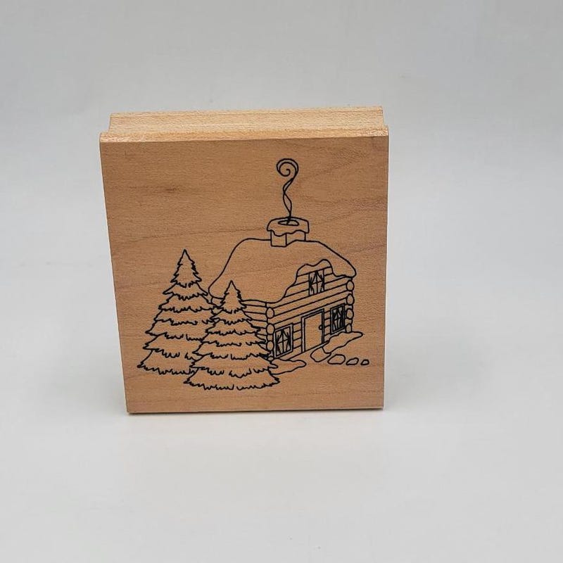 Winter Cabin Stamp - Etsy