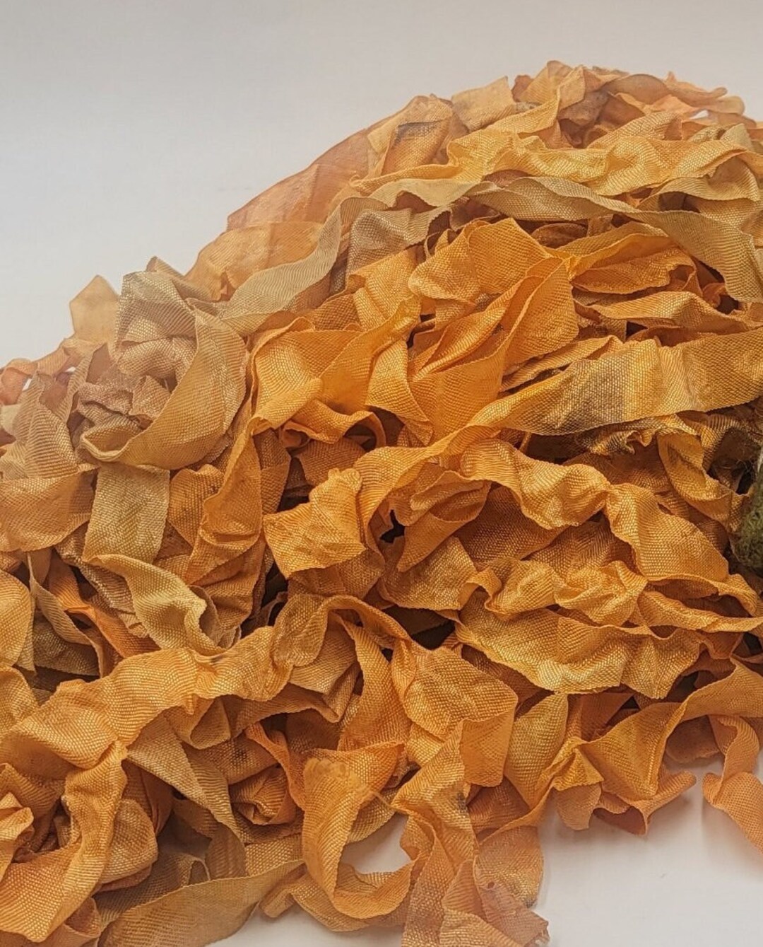 Whimsy Watercolor Pumpkin Orange Shabby Chic RIBBON Crinkled Seam ...