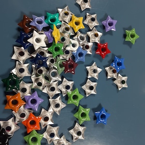 50 Mixed Color Stars Eyelets Embellishments Stationary Scrapbooking ...