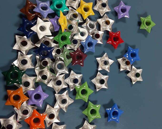 50 Mixed Color Stars Eyelets Embellishments Stationary Scrapbooking ...
