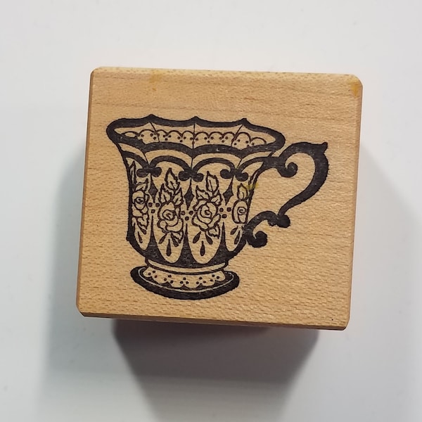 Tea Cup Rubber Stamp - Etsy