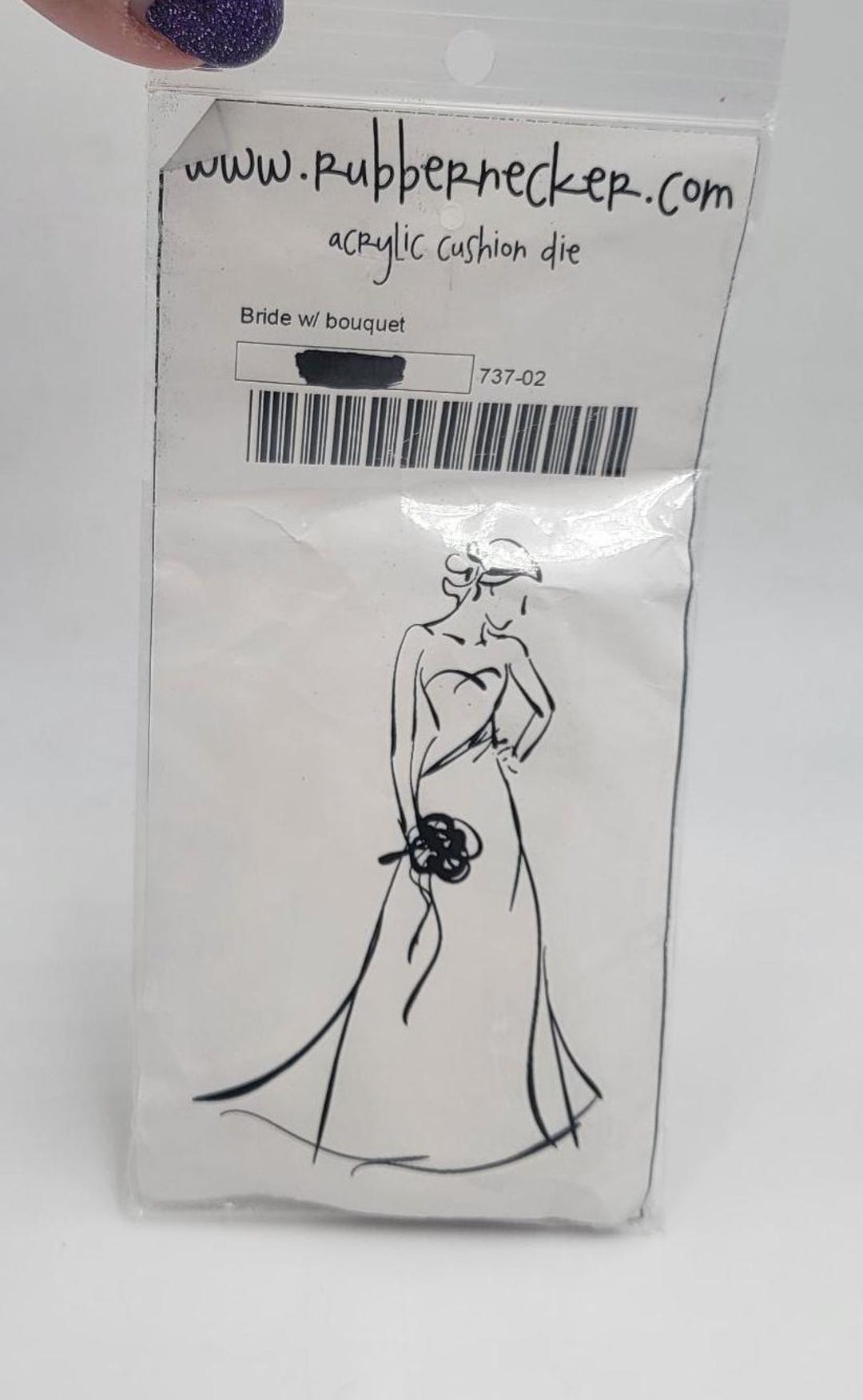 Rubbernecker Bride With Bouquet Precut Rubber Stamp Cling Wedding Dress ...