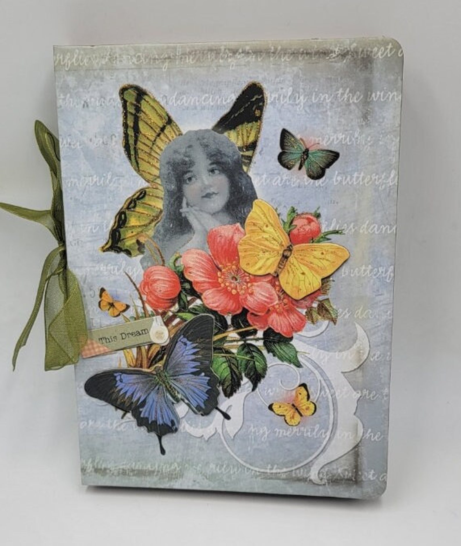 Junk Art Journal Kit Pen Seam Binding Ribbon Bag of Scrapbook Confetti ...