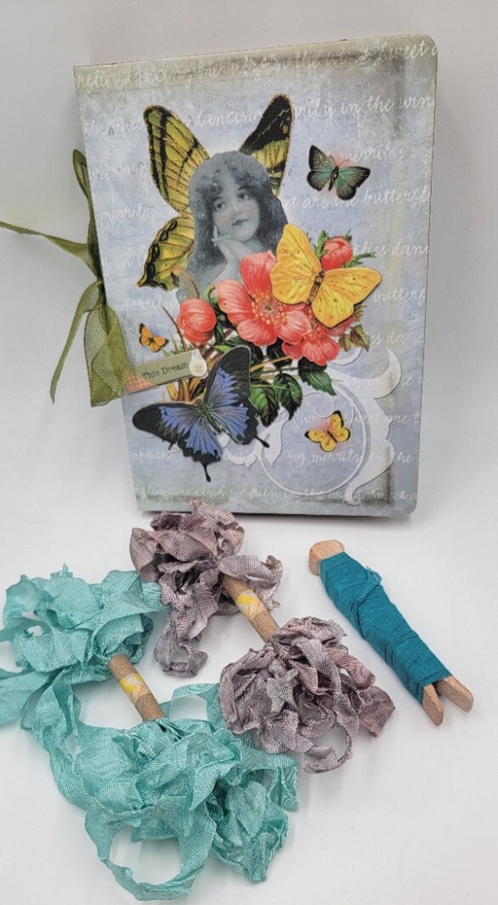 Junk Art Journal Kit Pen Seam Binding Ribbon Bag of Scrapbook - Etsy