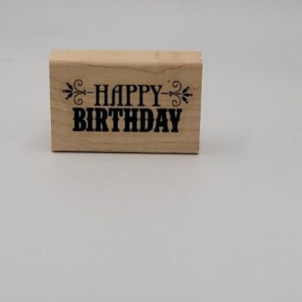 Happy Birthday Rubber Stamp - Etsy