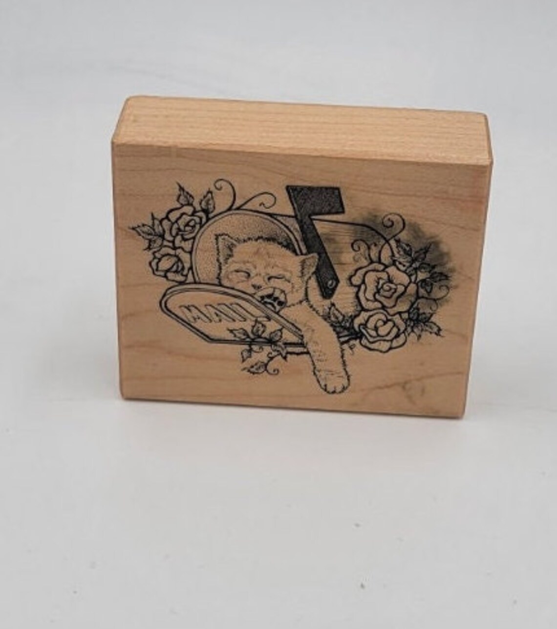 Cat Napping Kitten in Mailbox Roses Rubber Stamp Rare PSX - Etsy