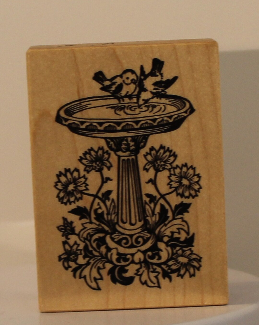 PSX BIRDBATH Birds Flowers Rubber Stamp Rare - Etsy
