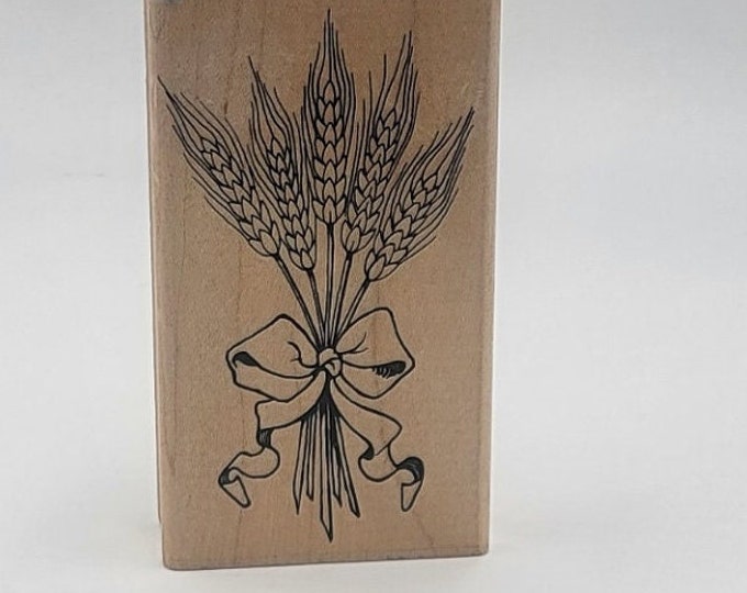 A Sheaf of Wheat Tied in a Ribbon Bow Rubber Stamp - Etsy