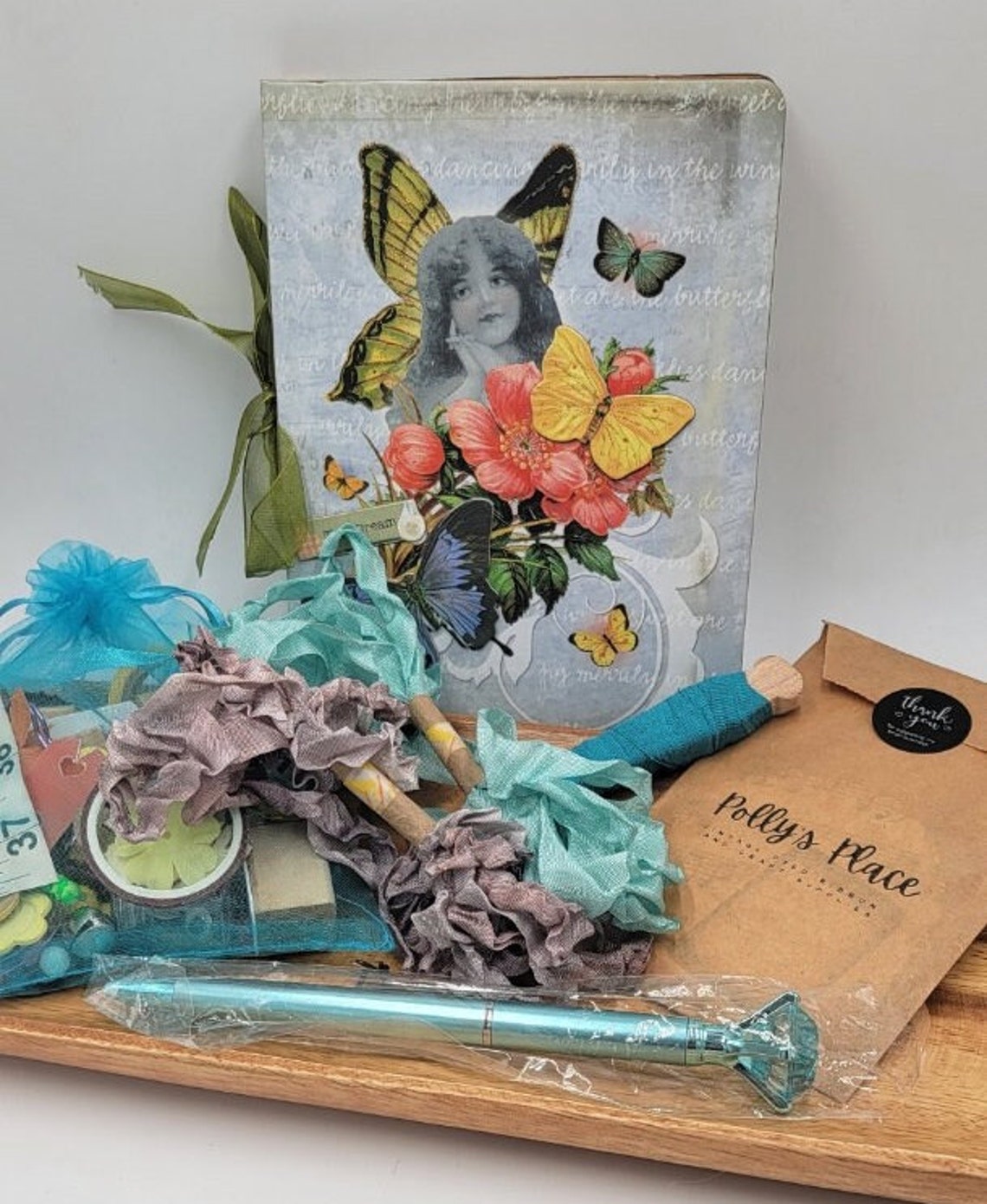 Junk Art Journal Kit Pen Seam Binding Ribbon Bag of Scrapbook - Etsy