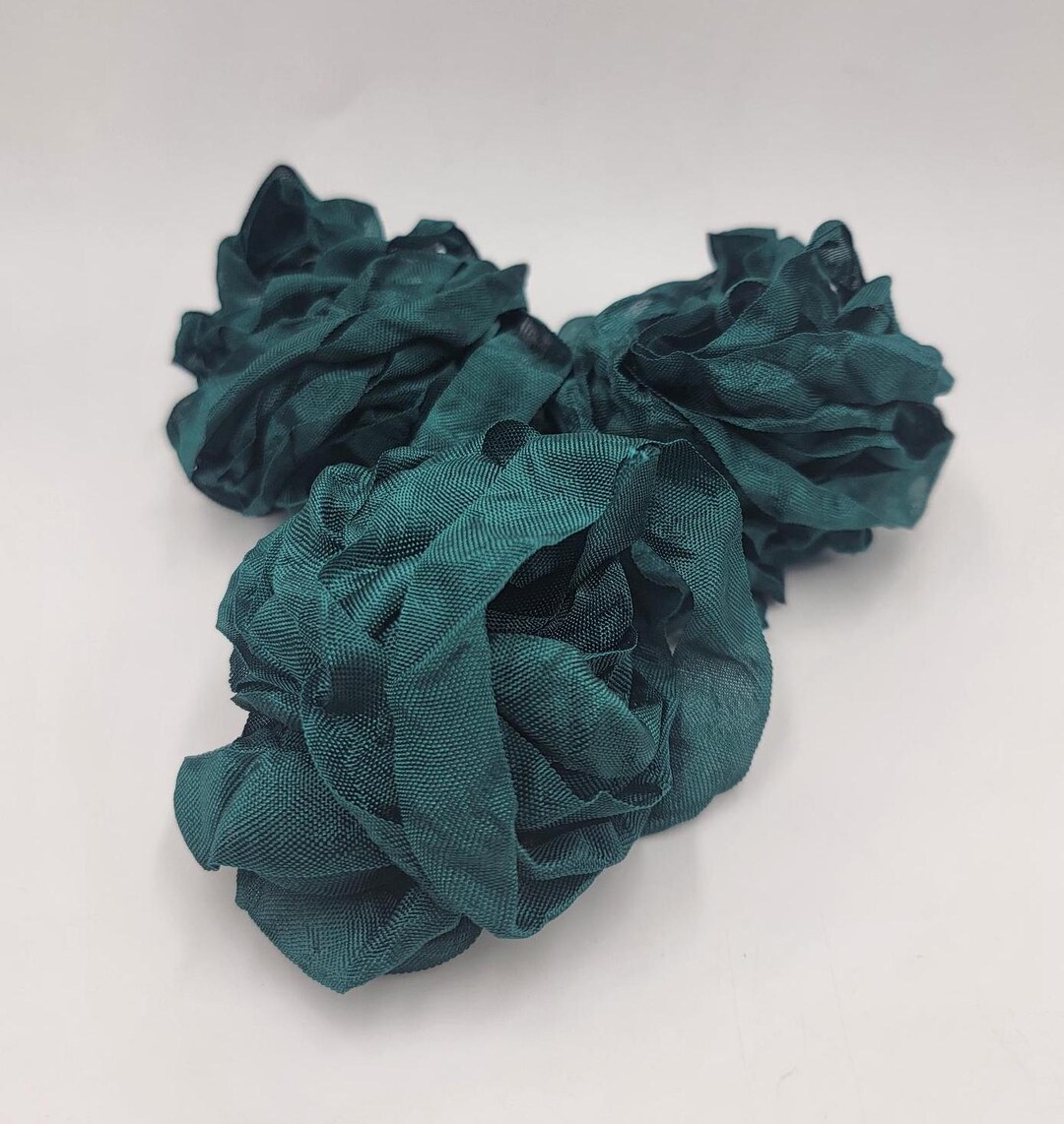 Regency Dark Green Shabby Chic Vintage Rustic RIBBON Crinkled Style ...