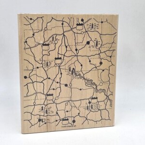 Stampin up Highways and Byways Map Collage Background Rubber Stamp ...