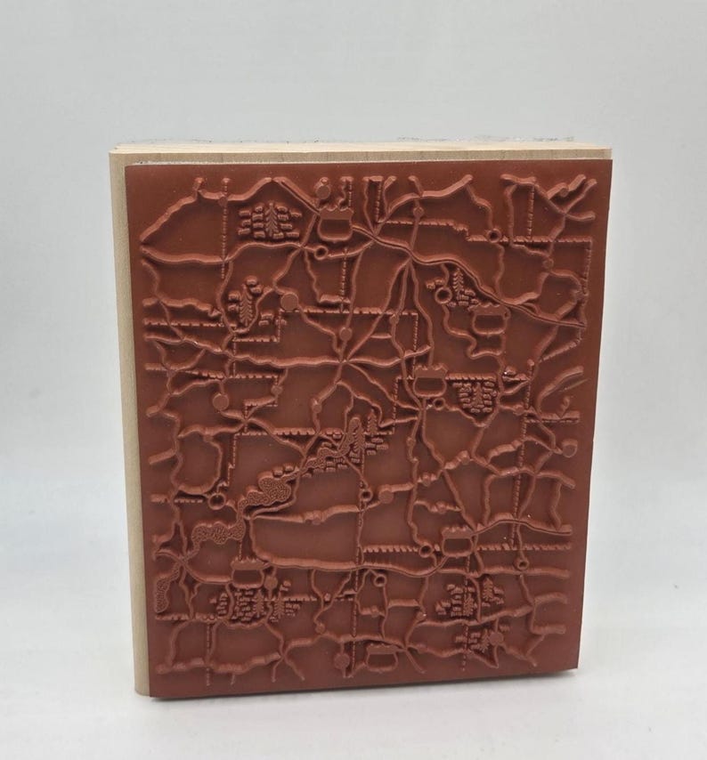 Stampin up Highways and Byways Map Collage Background Rubber Stamp ...