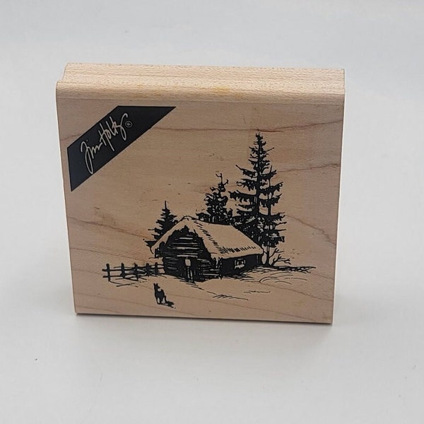Winter Cabin Stamp - Etsy