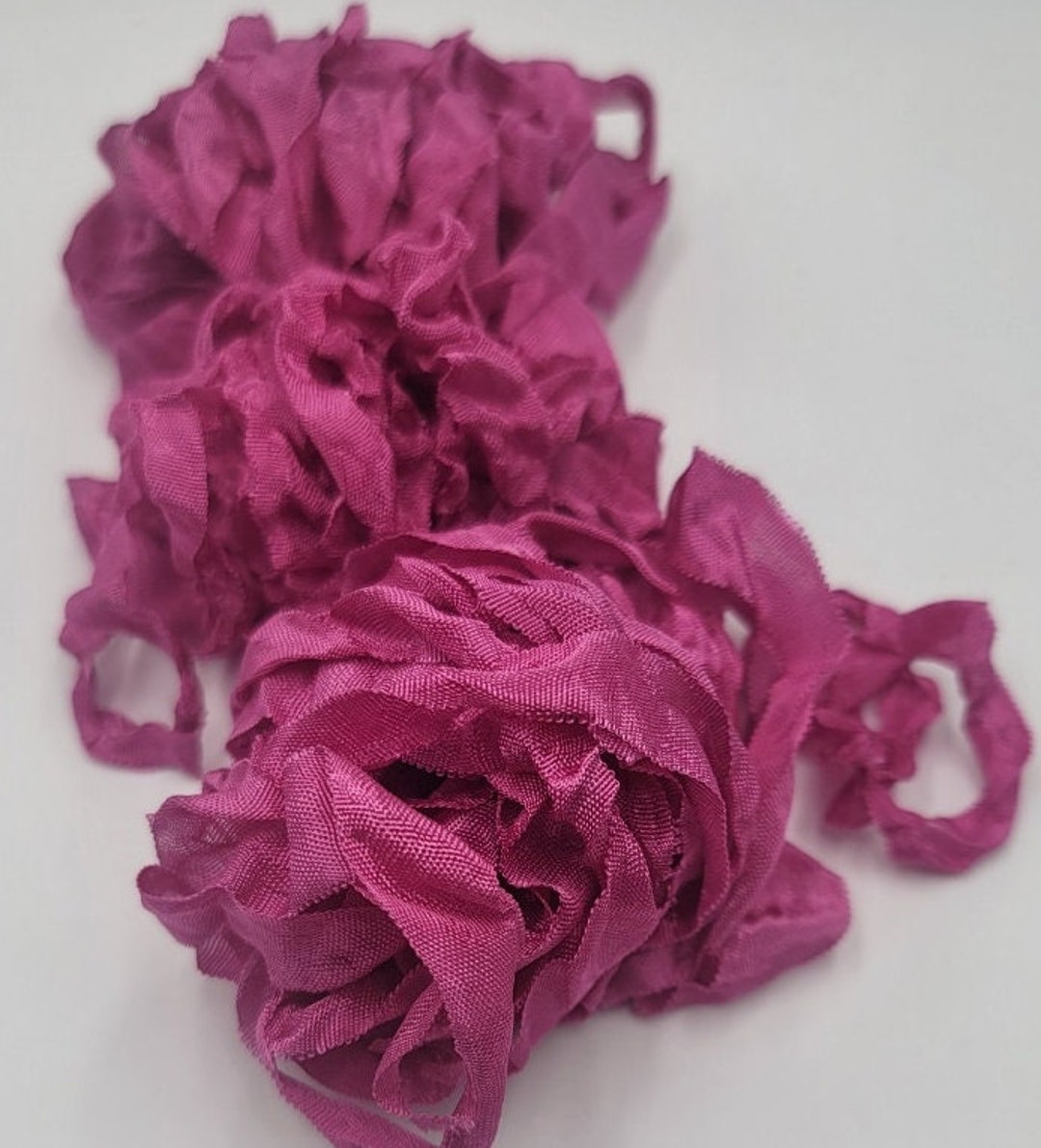 Rose Glow Pink Shabby Chic Vintage Rustic RIBBON Crinkled Style Seam ...