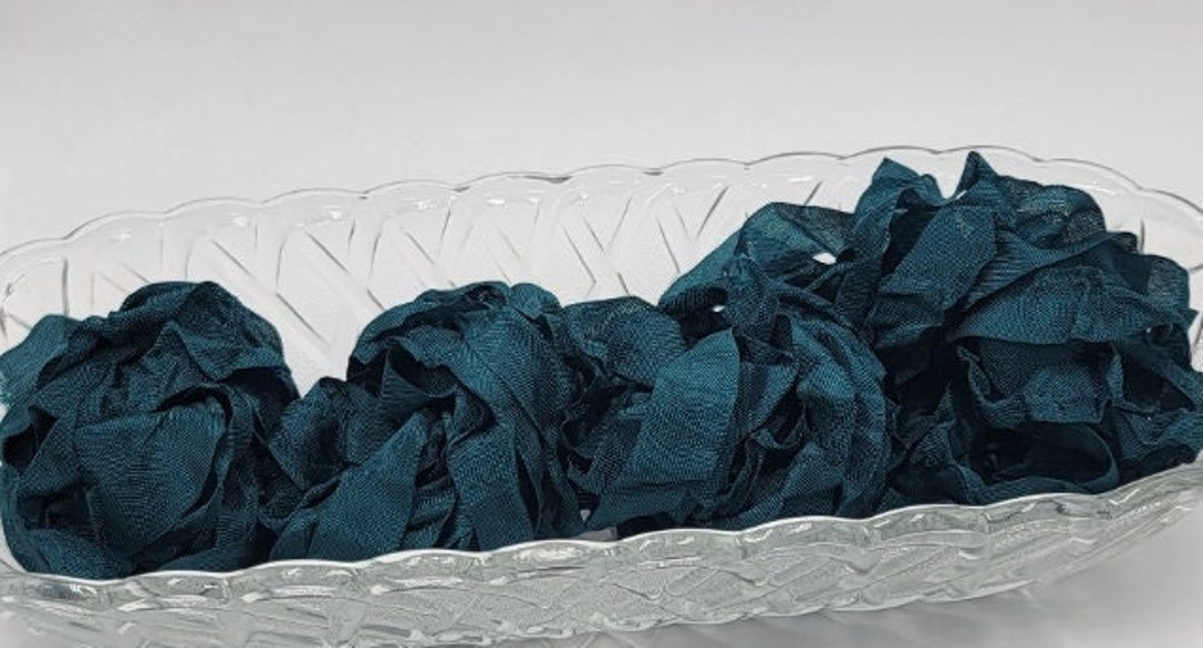 Deep Teal Dreams Shabby Vintage RIBBON Crinkled Seam Binding - Etsy