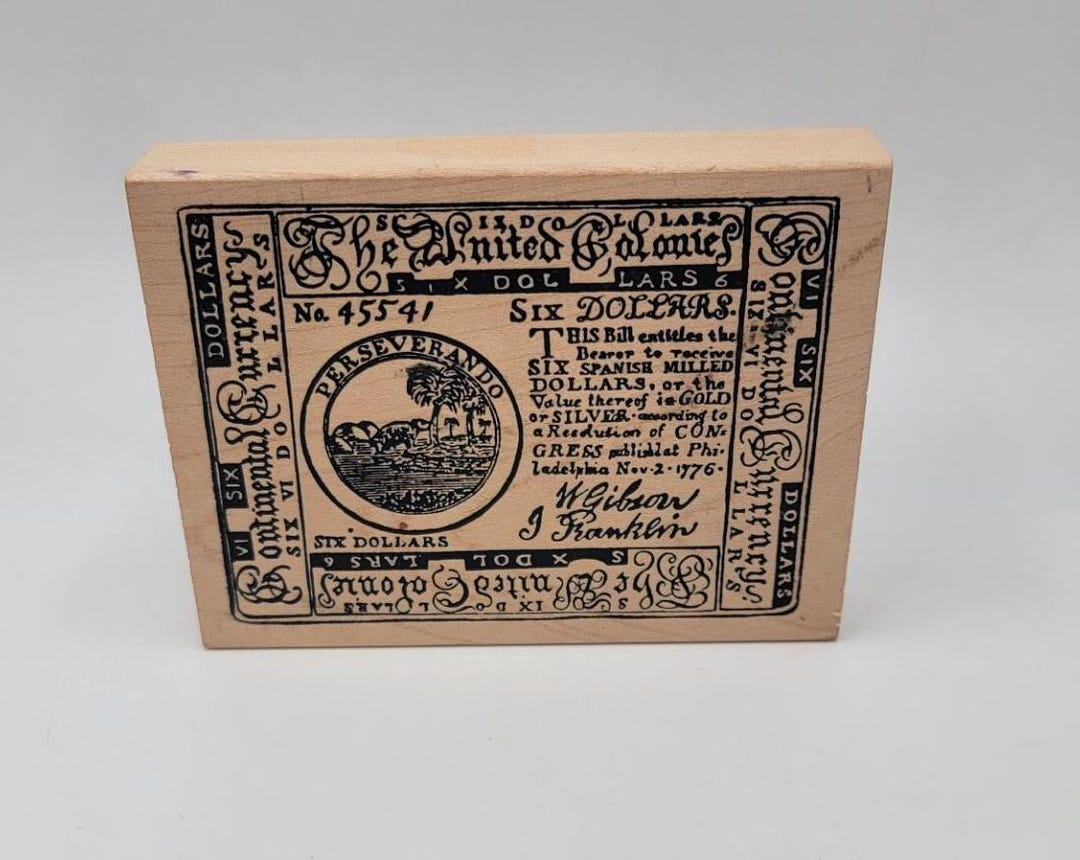 Six Dollar Bill Continental Currency Paper Crafting Art Journaling ...