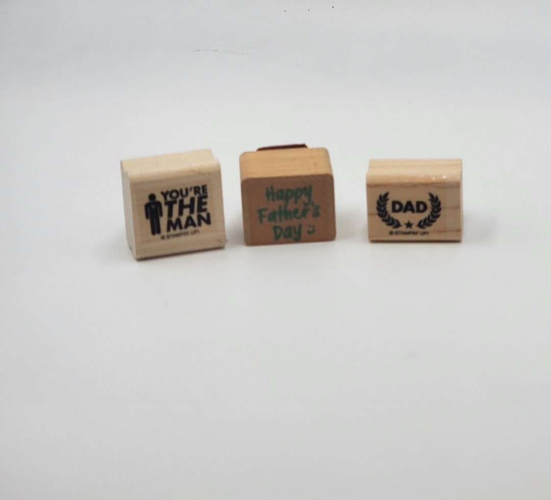 Happy Father's Day Dad You're the Man Rubber Stamp Set Husband - Etsy