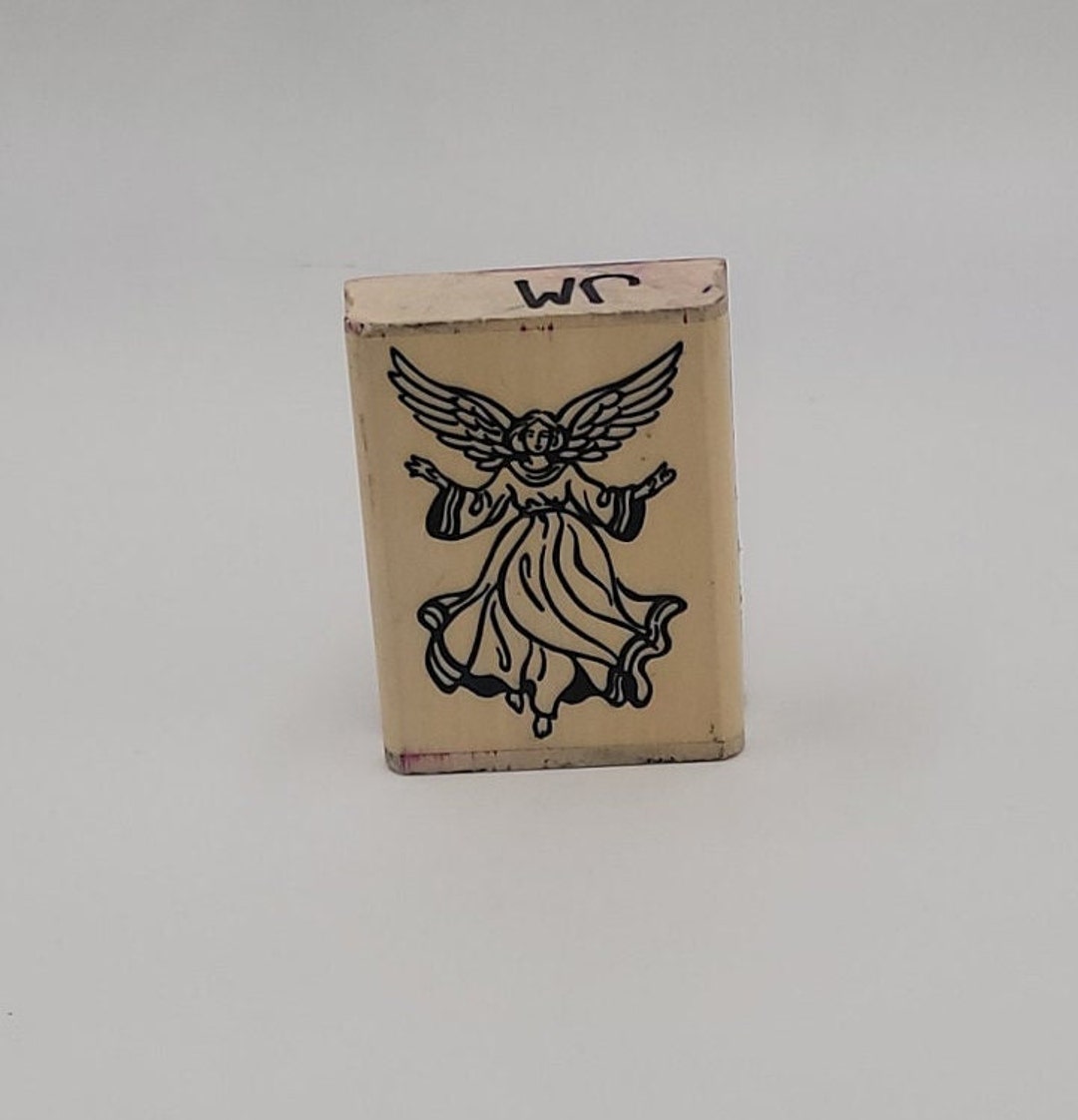 Vintage ANGEL Rubber Stamp Flying Wings - Etsy