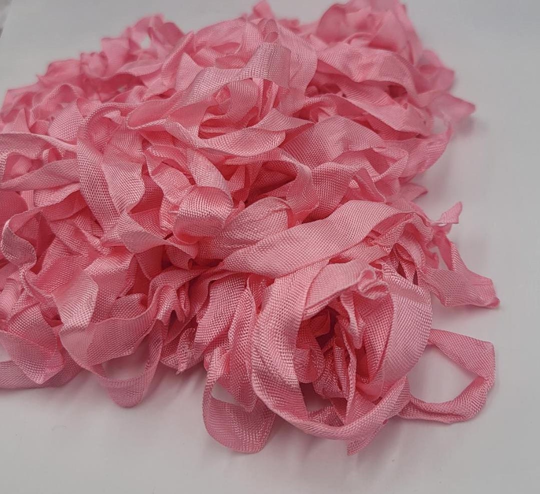 Sweet Taffy Pink Shabby Chic RIBBON Crinkled Vintage Seam Binding - 4 ...