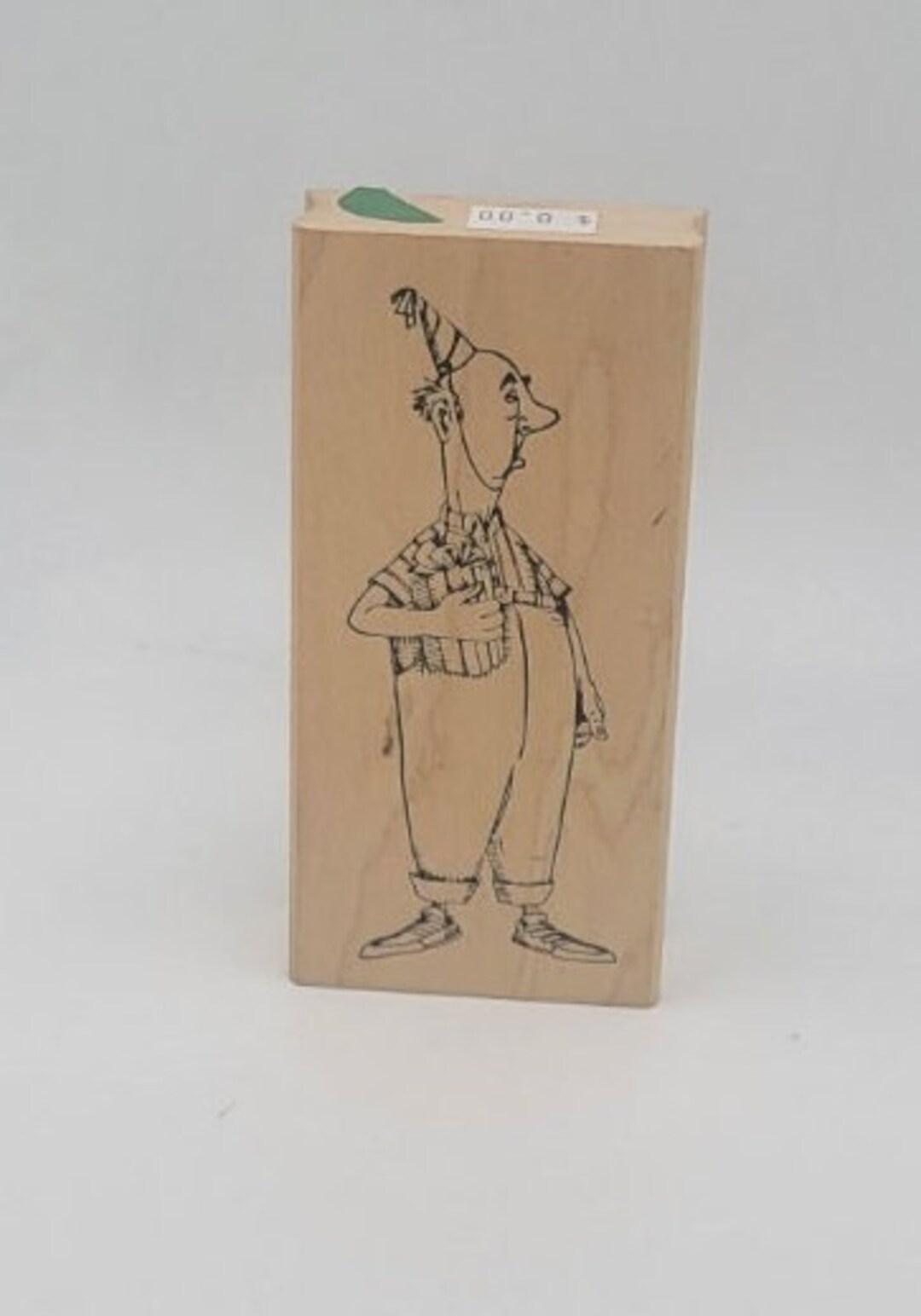 CLIFF Man With Gift RARE Wood Mounted Rubber Stamp Art Impressions ...