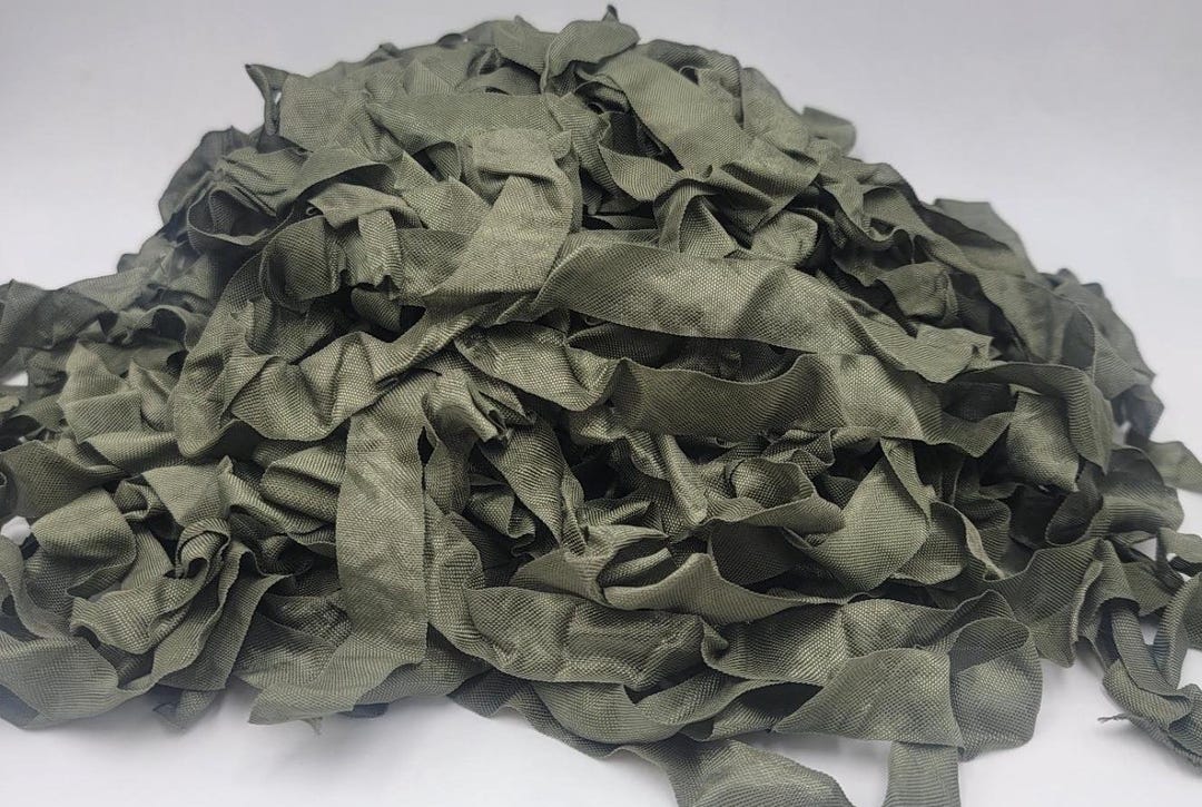 Dark Carriage Green Shabby Chic Vintage Rustic RIBBON Crinkled Vintage ...