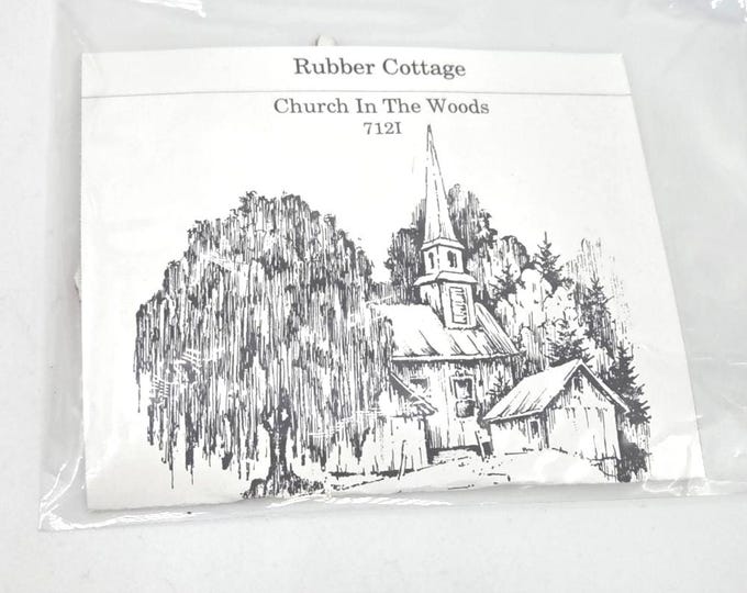 Rubber Cottage Church in the Woods Cling Stamp Weeping Willow - Etsy