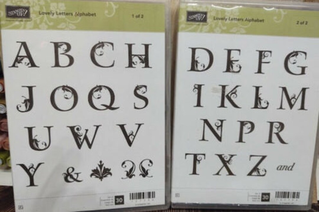 Stampin up Lovely Letters Set 1 and 2 With 30 Unmounted Rubber Stamps ...