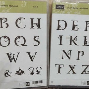 Stampin up Lovely Letters Set 1 and 2 With 30 Unmounted Rubber Stamps ...