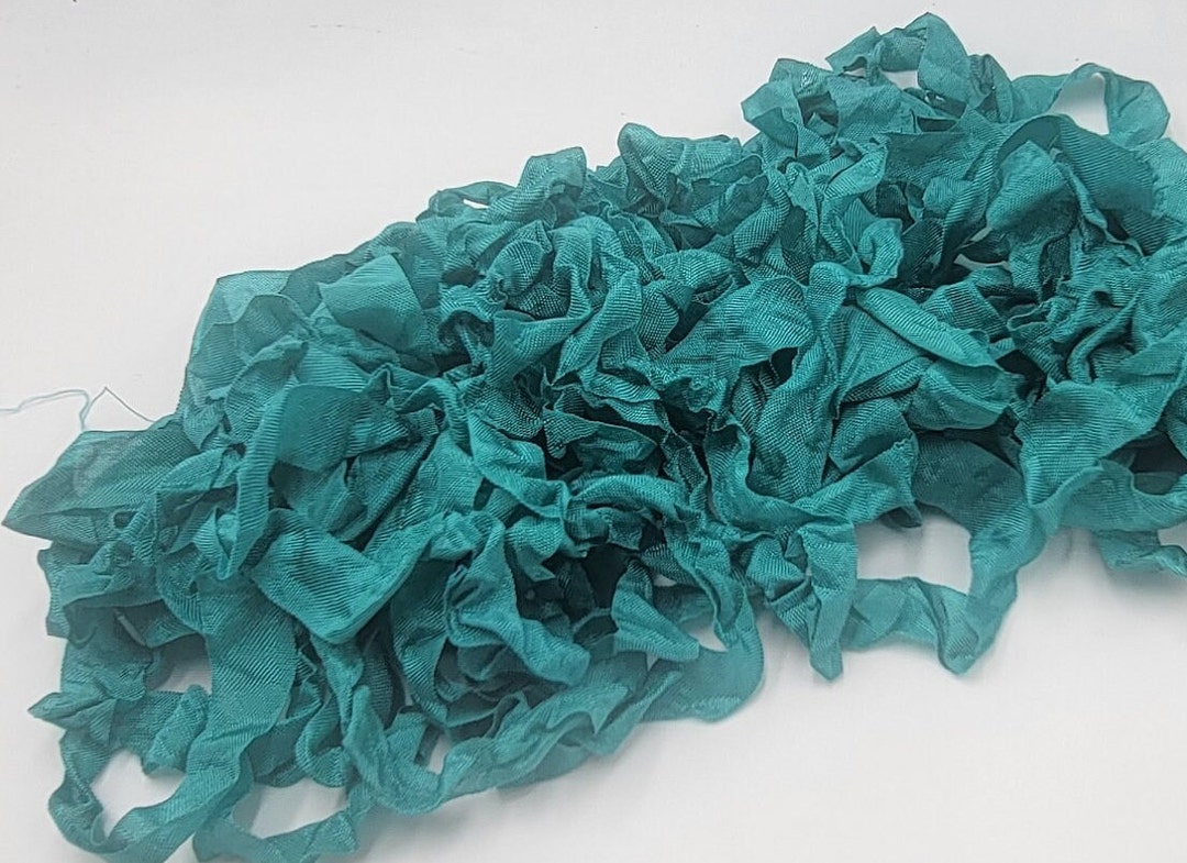 Marquee Teal Shabby Chic Vintage RIBBON Crinkled Style Seam - Etsy