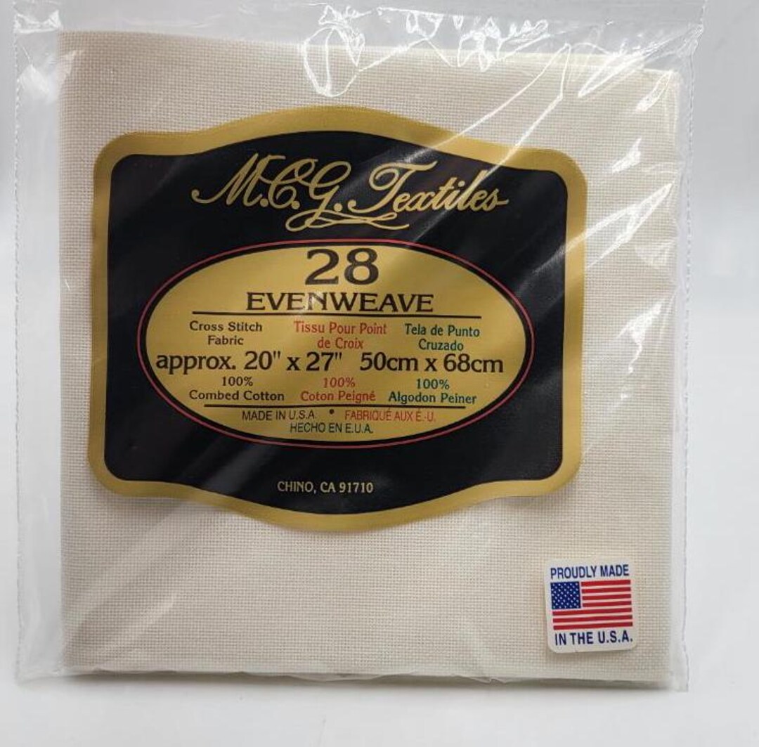MCG Textiles 28 Count Evenweave Cross Stitch Fabric 100 % Cotton 20 X ...