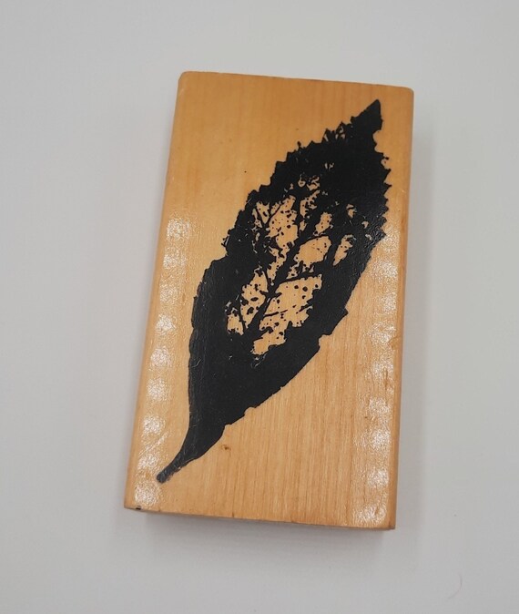 Dry Pressed Fall Long Leaf Rubber Stamp Autumn Print - Etsy