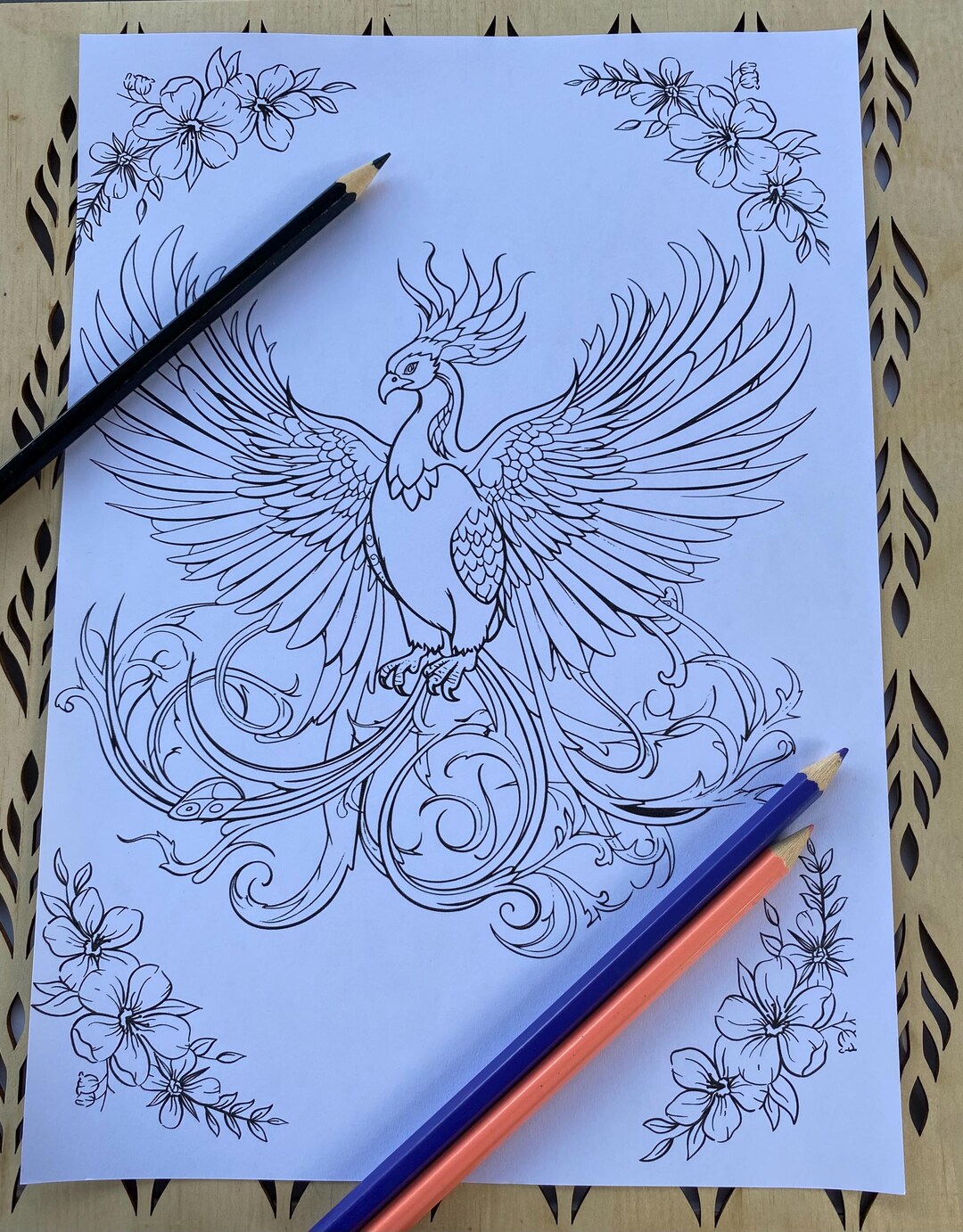 PHOENIX Printable Coloring Page Printable - Etsy
