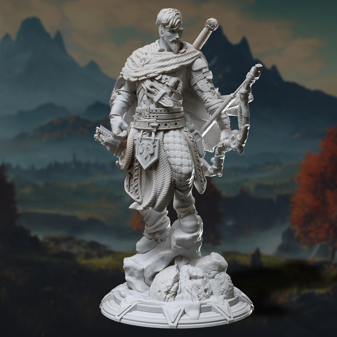 Viktor Trine Human Ranger Miniature: D&D, Pathfinder, Frostgrave (32mm ...