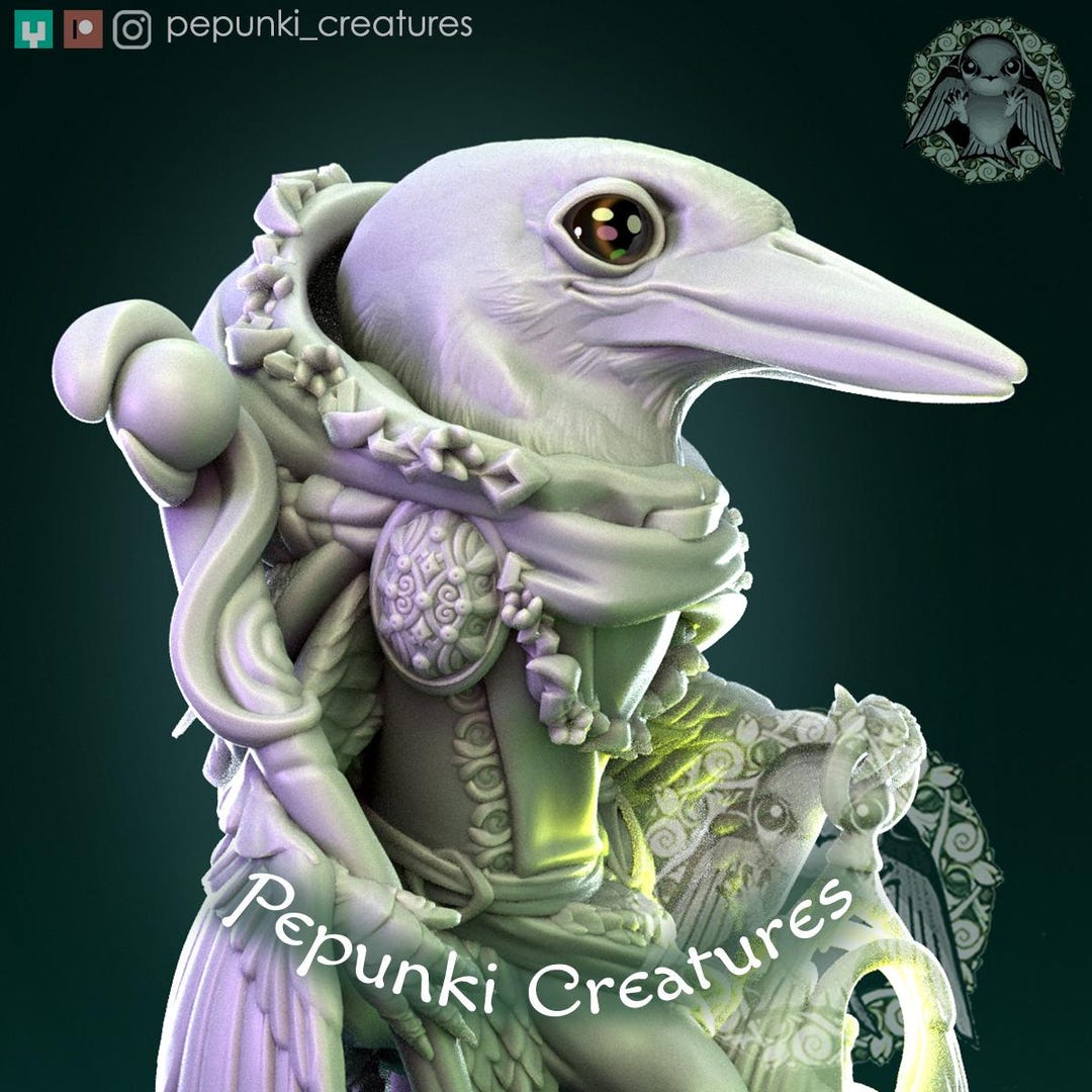 Kingfisher Bird Druid : Unpainted D&D, TTRPG Miniature | Pepunki ...