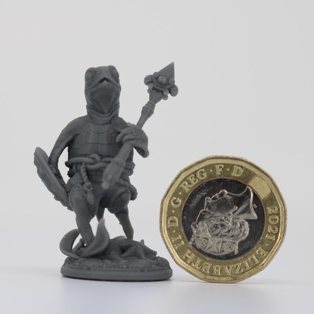 Sea Turtle With Spear : Unpainted D&D, TTRPG Miniature | Pepunki ...